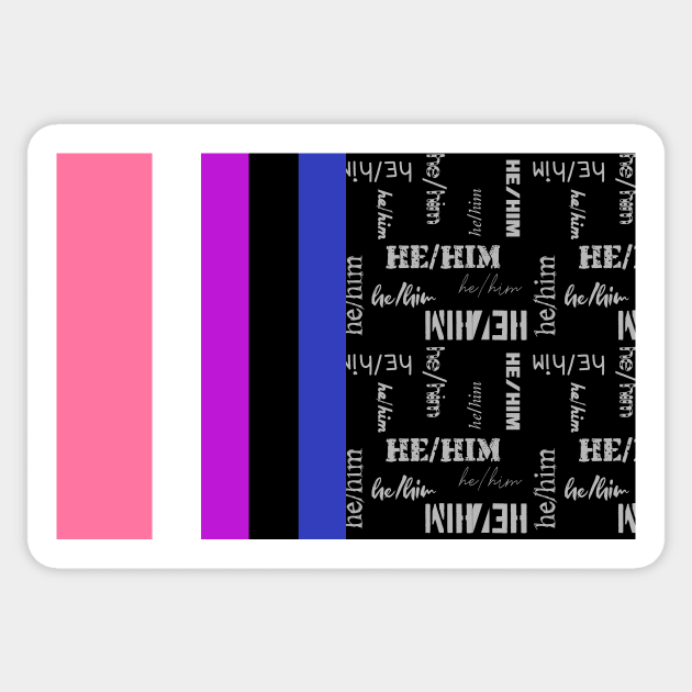 Genderfluid, He/Him Pronouns - Identity Pride - Pronouns - Sticker | TeePublic